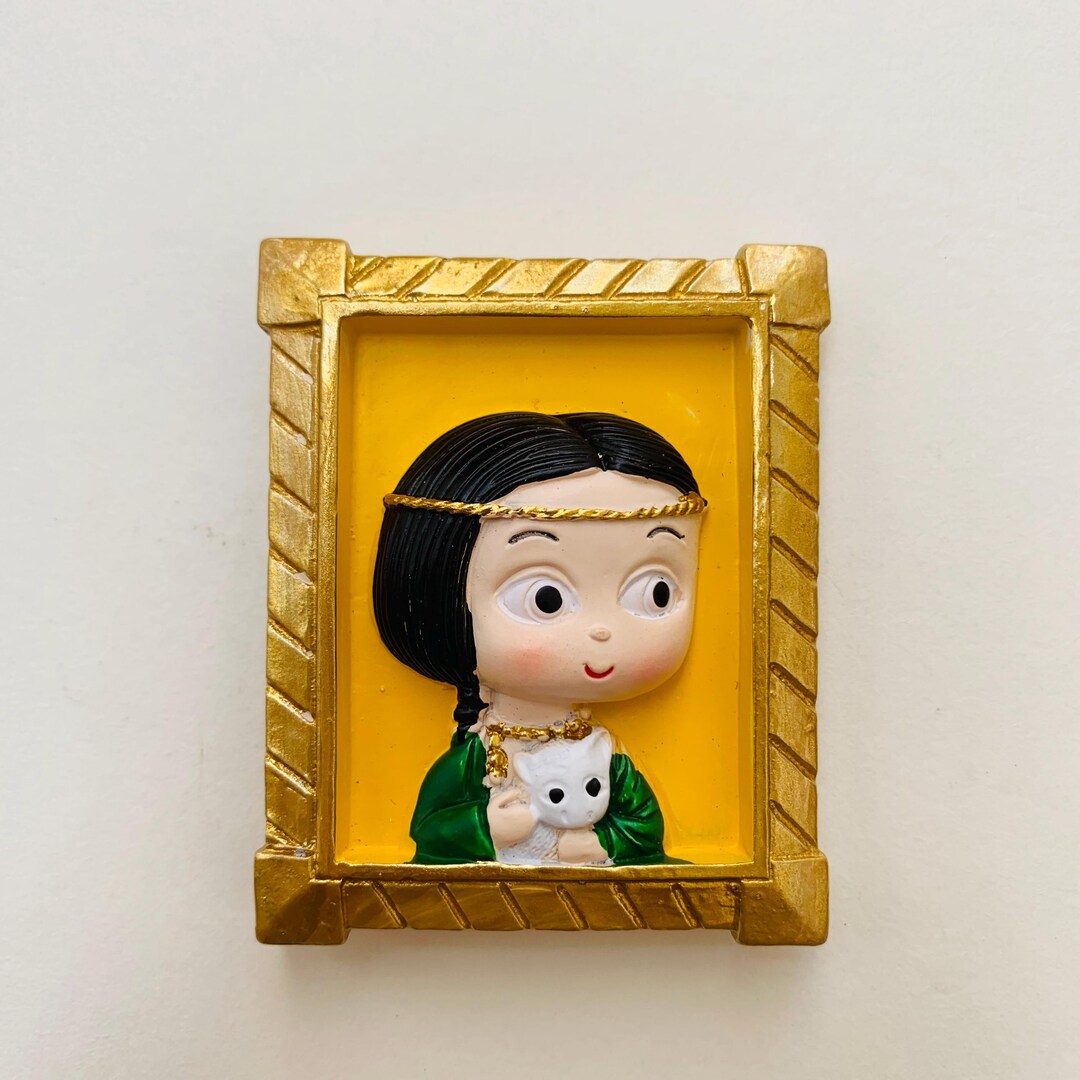 Funny Van Gogh Fridge Magnet: Lady With Ermine Parody, Handmade Resin ...