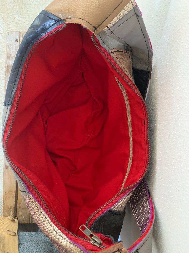 Patchwork Leather Purse - Etsy