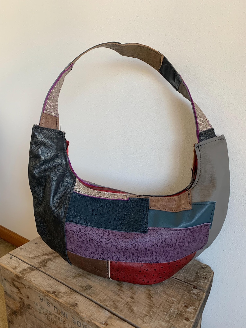 Patchwork Leather Purse - Etsy