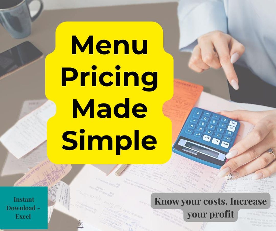 Food Cost Calculator Excel | Menu Pricing & Profit Spreadsheet | Recipe ...
