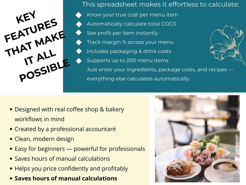 Food Cost Calculator Excel | Menu Pricing & Profit Spreadsheet | Recipe ...
