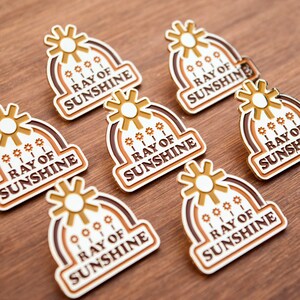 Ray of Sunshine Pin, Positive Enamel Pin, Happy Lapel Pin, Retro Sun ...