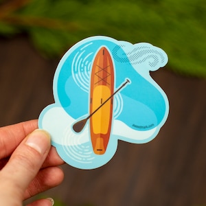 SUP Waterproof Sticker, Stand up Paddle Vinyl Sticker, Paddleboard Gift ...