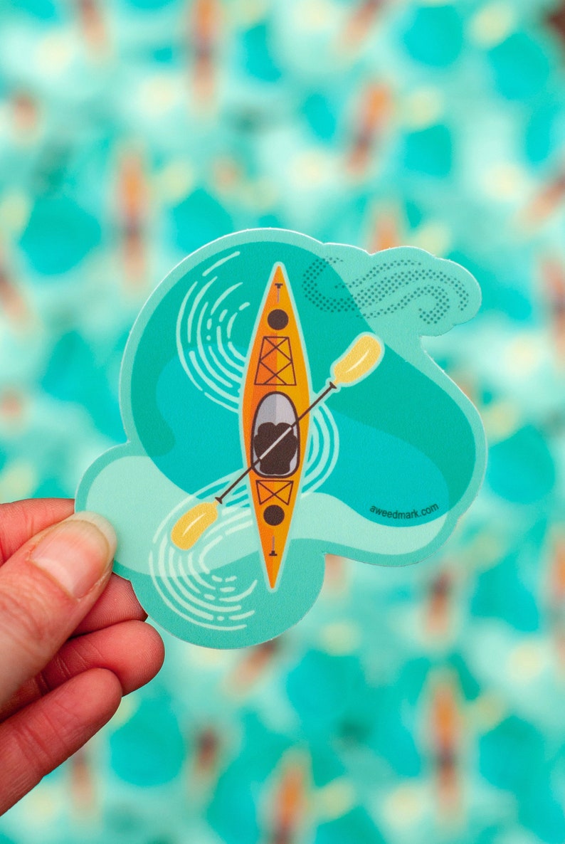 Kayak Water Sticker Outdoor Adventure Vinyl Sticker Laptop - Etsy