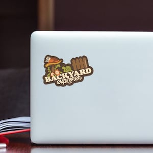 Backyard Explorer Sticker, Nature Garden Vinyl Sticker, Adventure Water ...
