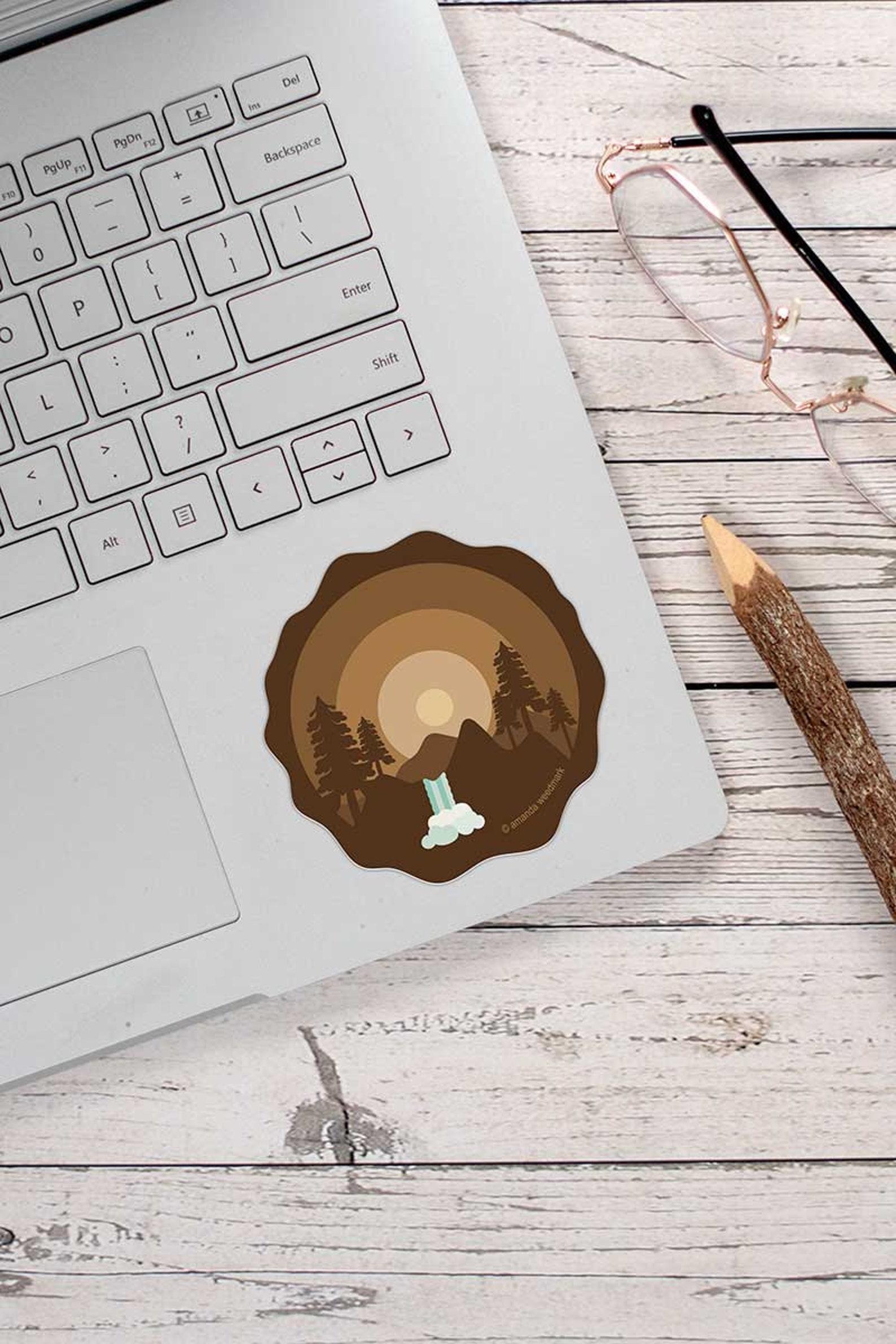 Wood Ring Sticker, Tree Lover Wood Slice Waterbottle Sticker, Pacific ...
