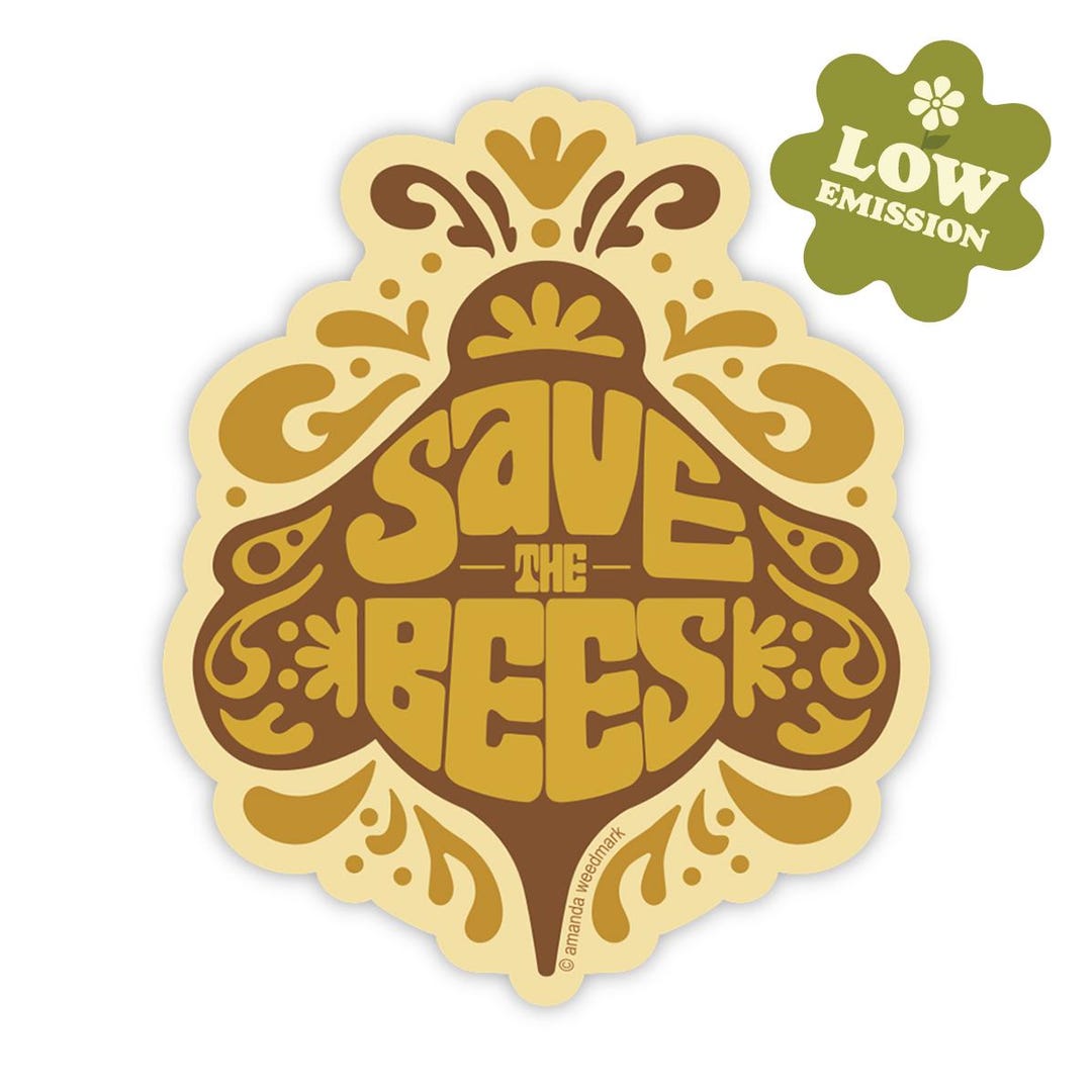 Bee Vinyl Sticker, Save the Bees Psychedelic Stickers, Cute Bee Latptop ...