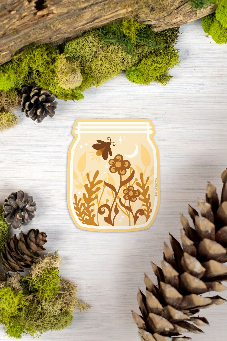 Terrarium Sticker, Firefly Sticker, Bug in Jar Waterbottle Sticker ...