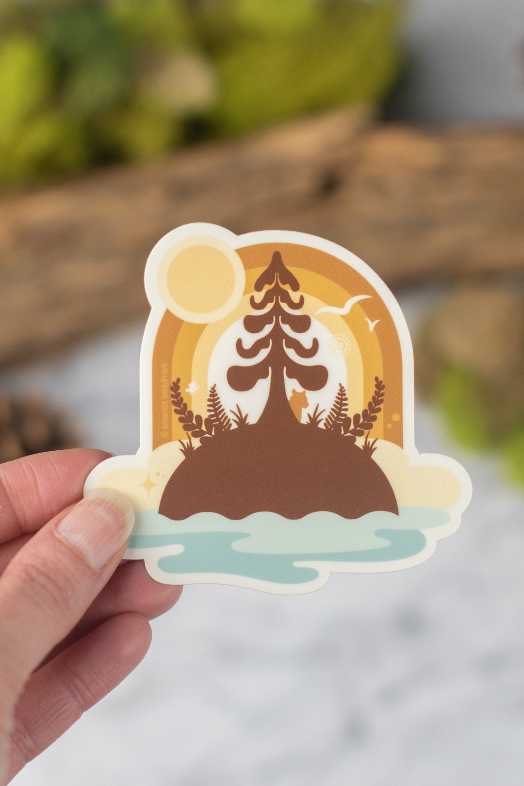 Nature Sticker, Tree Hugger Laptop Sticker, Outdoor Lover Vinyl Sticker ...