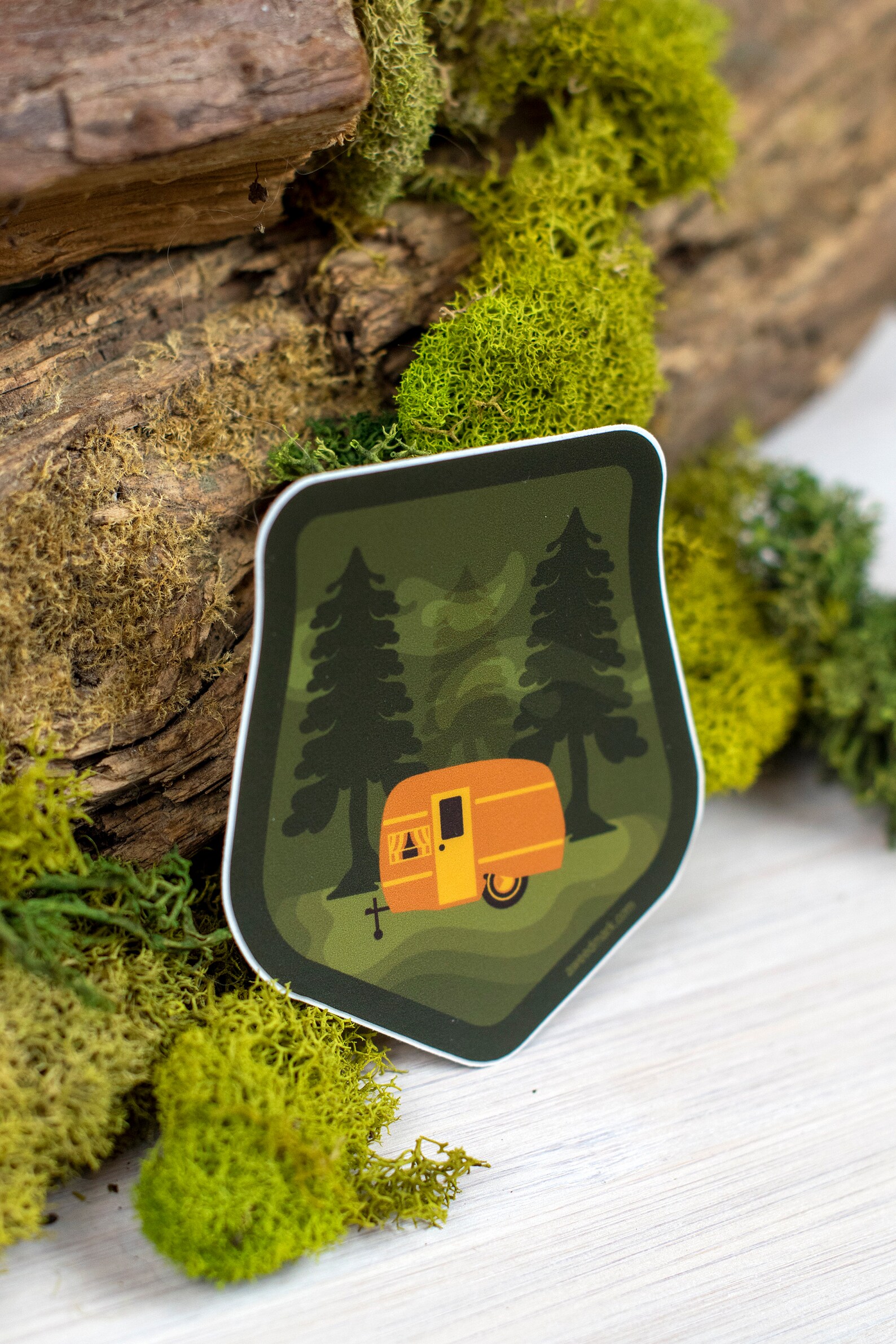 Retro Camper Sticker PNW Vinyl Sticker Forest Adventure - Etsy