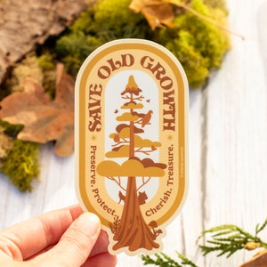 Old Tree Sticker, Arborist Gift, Save Trees Vinyl Sticker, Tree Hugger ...