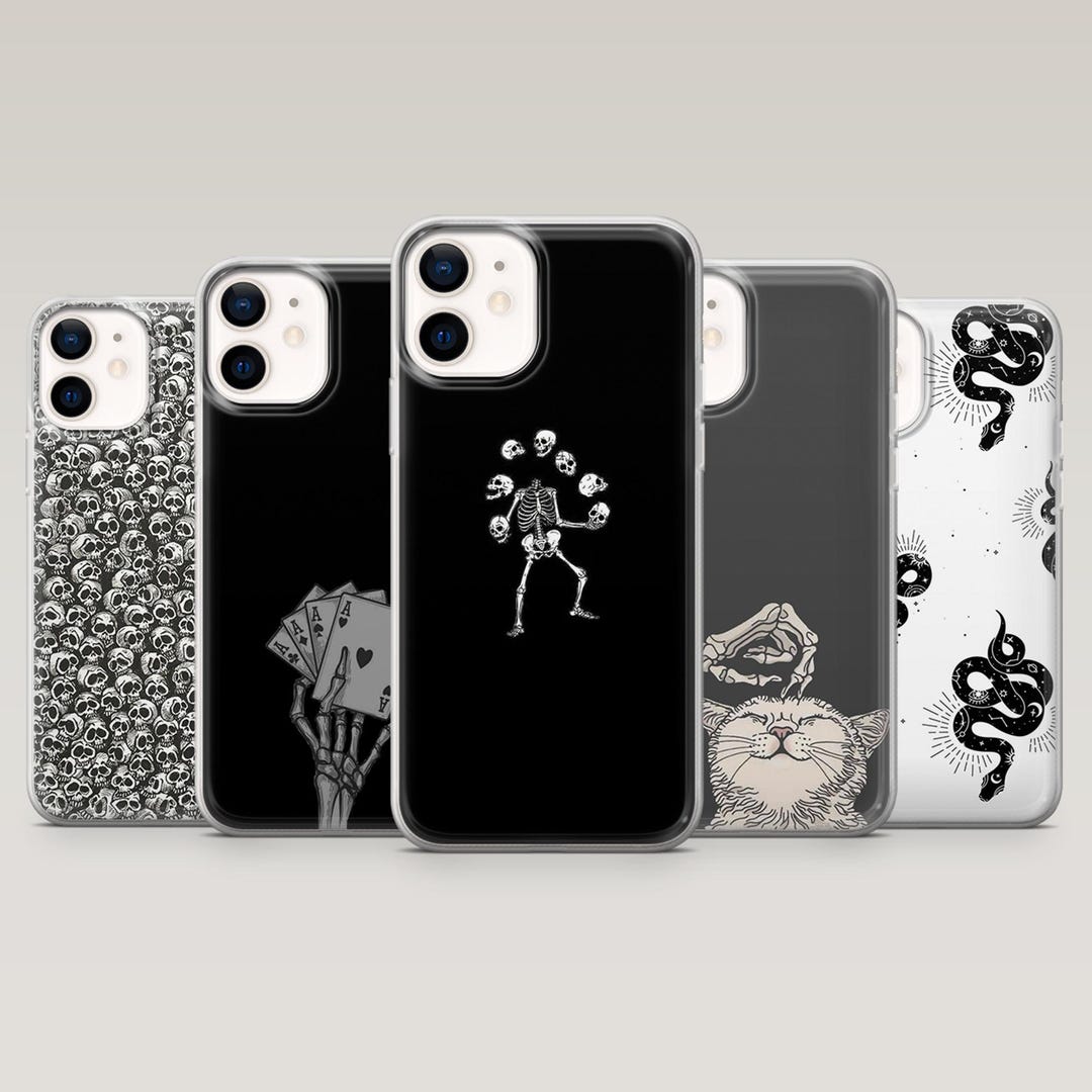 Gothic Phone Case Skeleton Emo Aesthetic Cover for iPhone 16 Pro, 15 ...