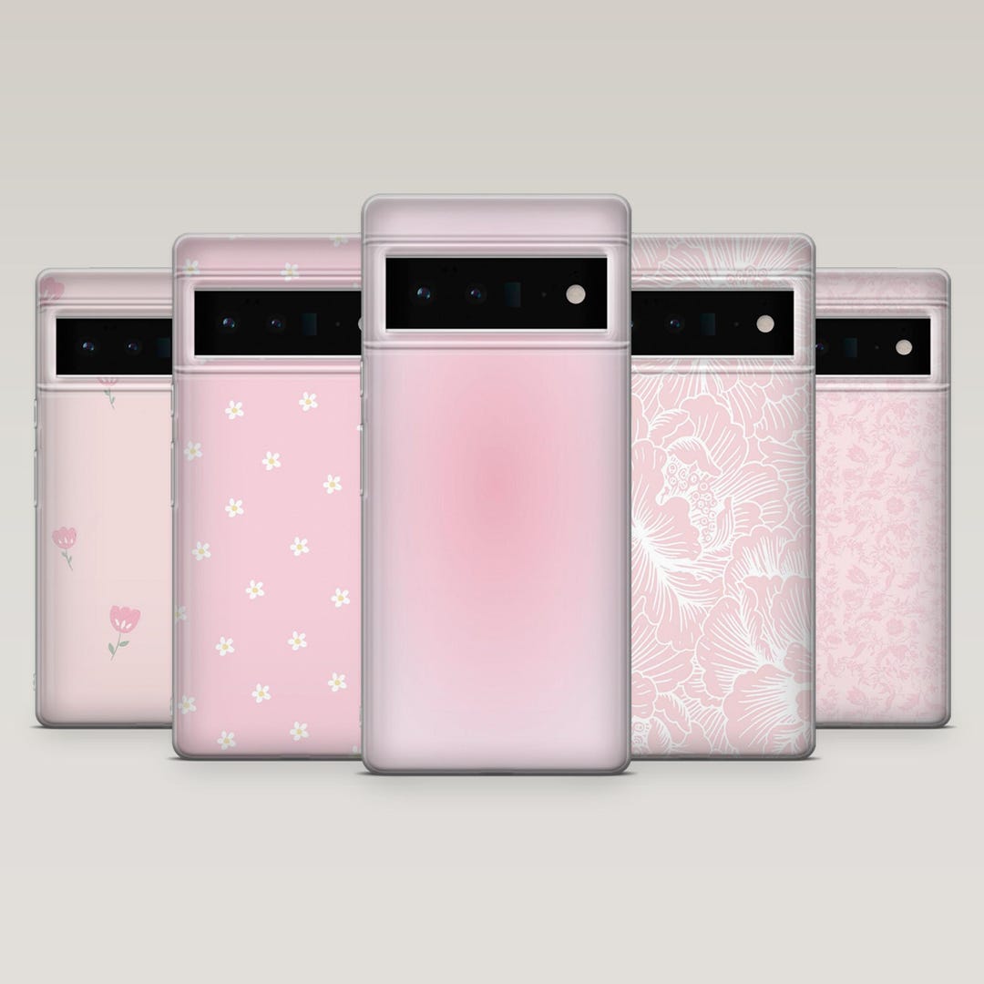 Light Pink Phone Case Floral Pink Aesthetic Cover for Google Google ...