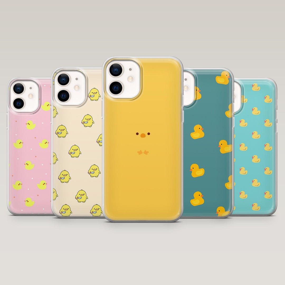 Cute Duck Phone Case Funny Bathing Duckling Cover for iPhone 16 Pro, 15 ...
