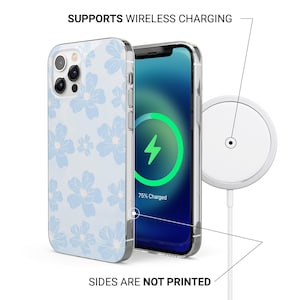 Baby Blue Phone Case Cute Daisy Rose Ribbon Cover for iPhone 17, 16, 15 ...