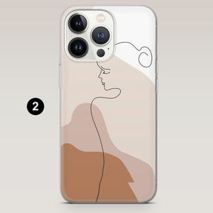 Line Art Phone Case Single Line Minimalist Cover for iPhone 16 Pro, 15 ...