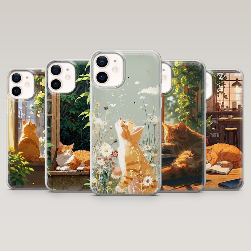 Cute Cat Phone Case - Etsy