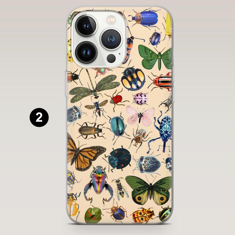 Insect Phone Case Entomology Bug Pattern Cover for iPhone 17pro, 16, 15 ...
