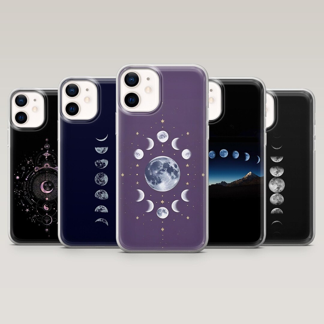 Moon Phase Phone Case Space Lunar Cover for iPhone 17pro, 16, 15, 14 ...