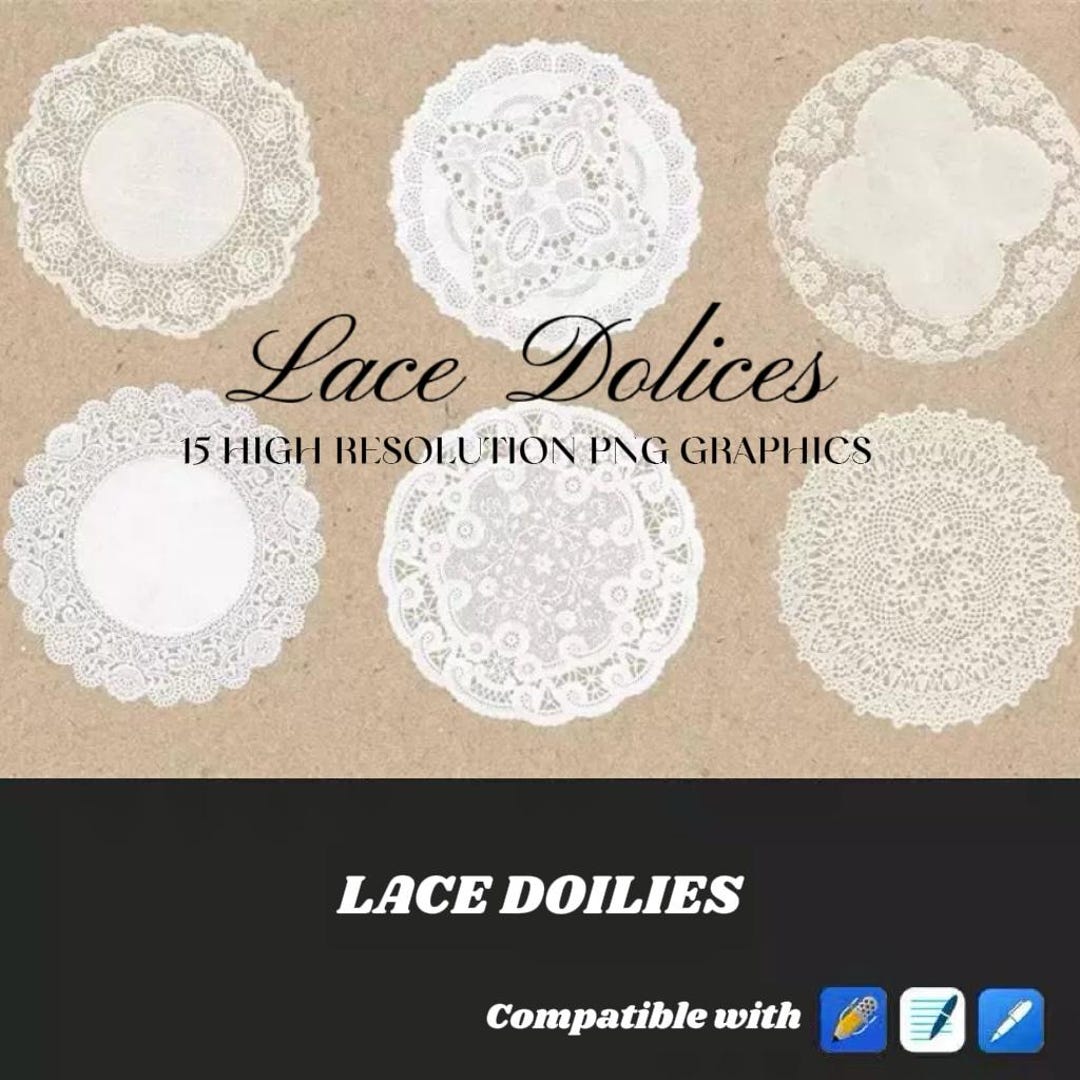 Lace Doilies Clip Art, Digital Lace Doilies, Printable Doilies, Instant ...