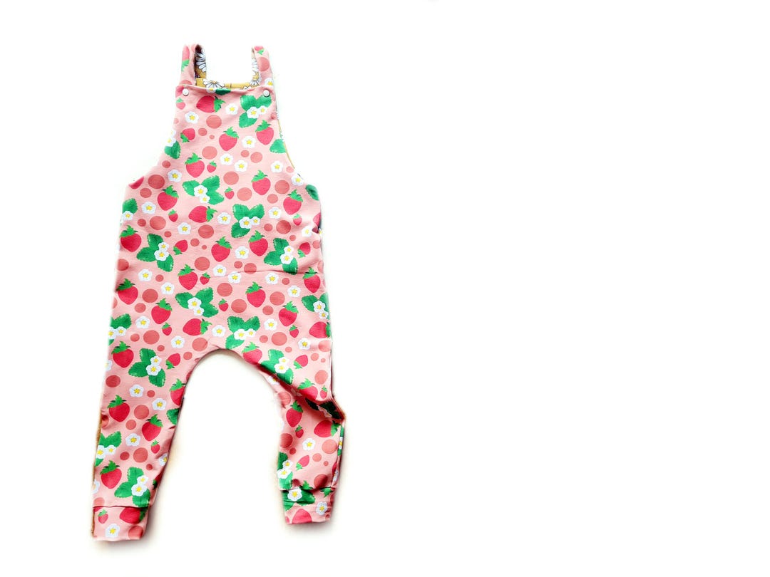 Strawberry Overalls, Kids Dungarees, Romper, Fruity, Strawberries, Kids ...