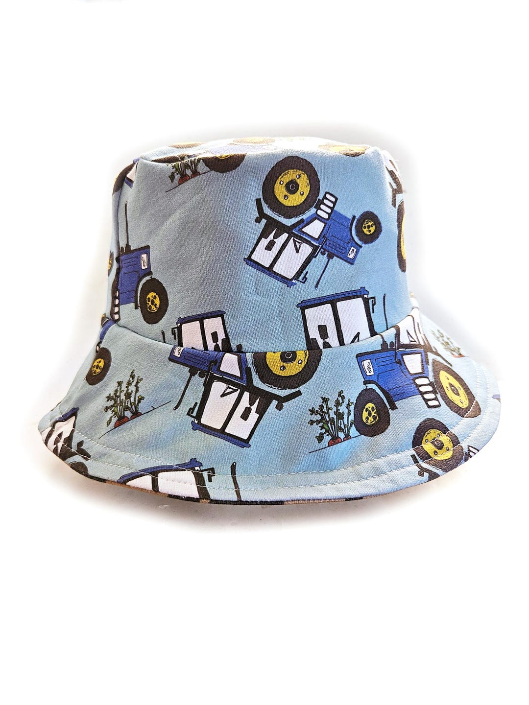 Children and Babies Reversible Tractor Bucket Hat, Summer Hat - Etsy