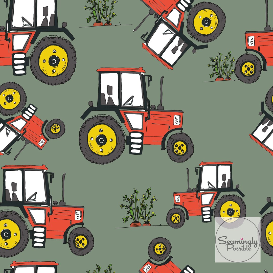 Red Tractor Seamless Pattern, Digital Pattern for Fabric, for Paper ...