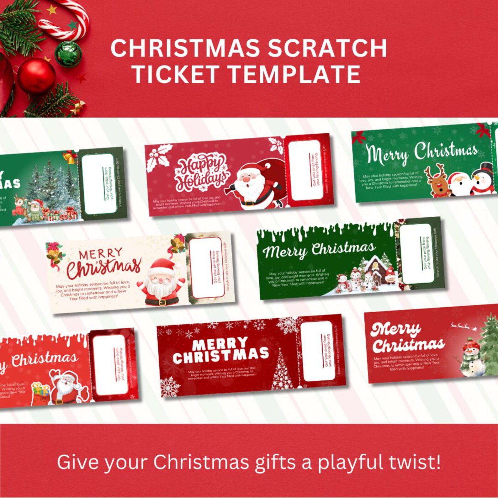 DIY Christmas Scratch Ticket Template Christmas Scratch Card Template ...