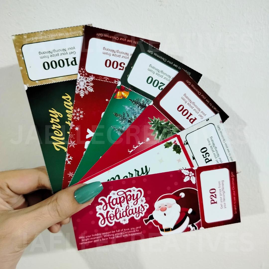 DIY Christmas Scratch Ticket Template Christmas Scratch Card Template ...