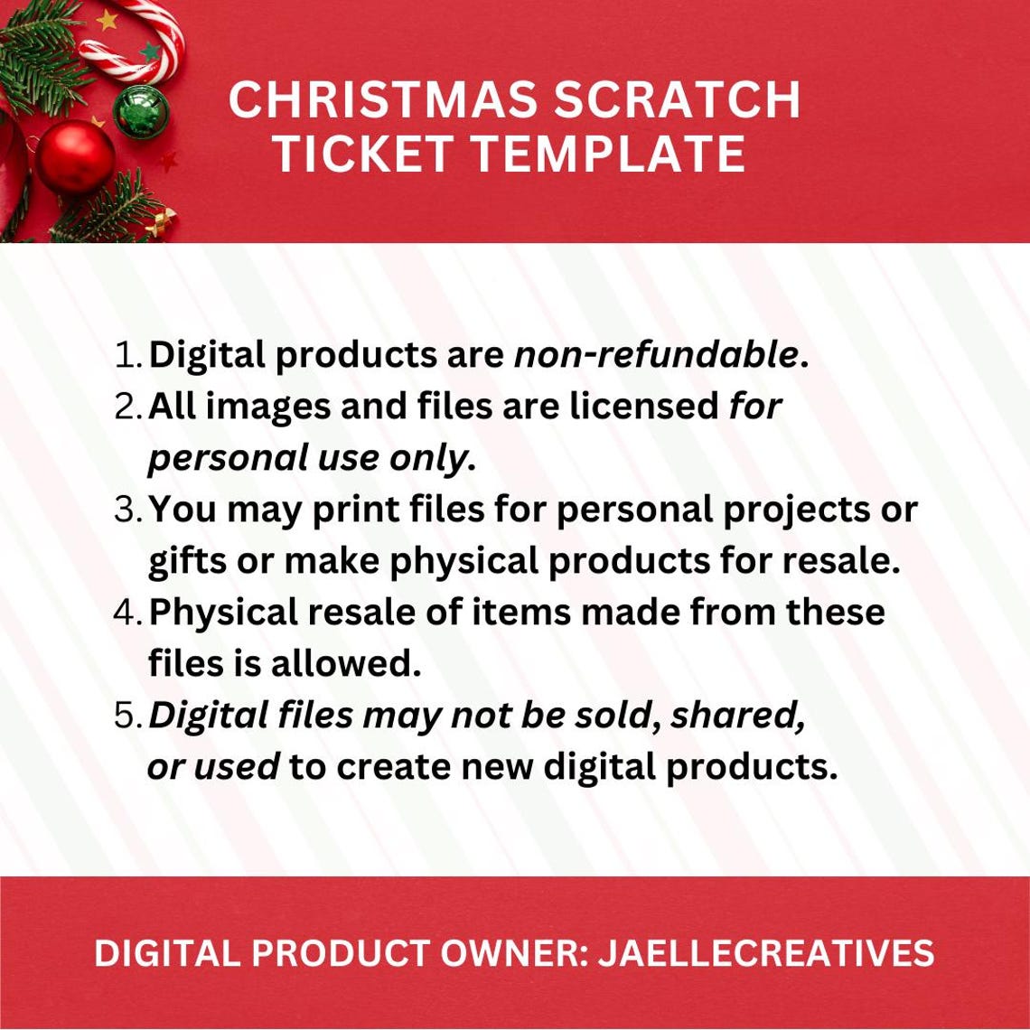 DIY Christmas Scratch Ticket Template Christmas Scratch Card Template ...