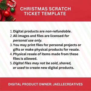 DIY Christmas Scratch Ticket Template Christmas Scratch Card Template ...