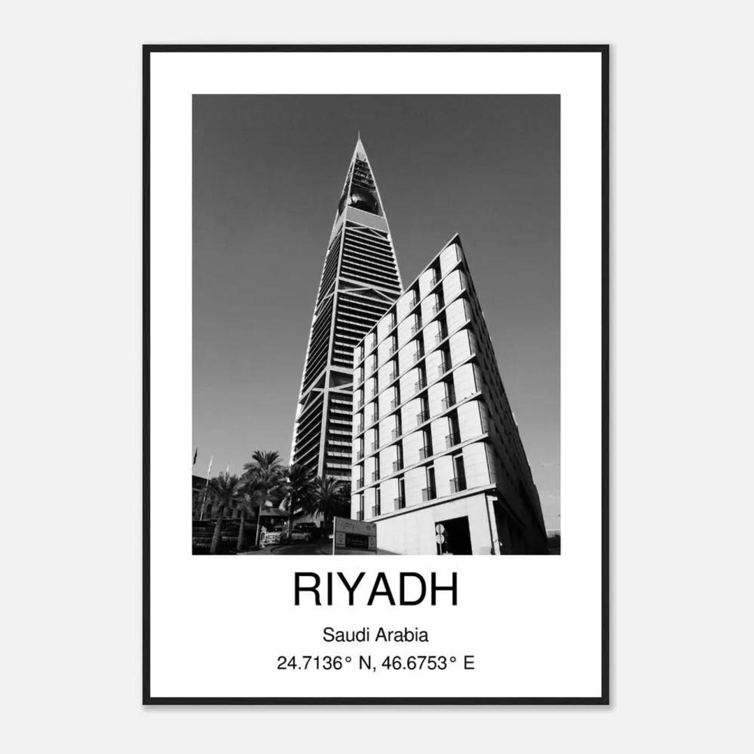 Riyadh Saudi Arabia Wall Art Poster, Cityscape Urban Minimalist Print ...