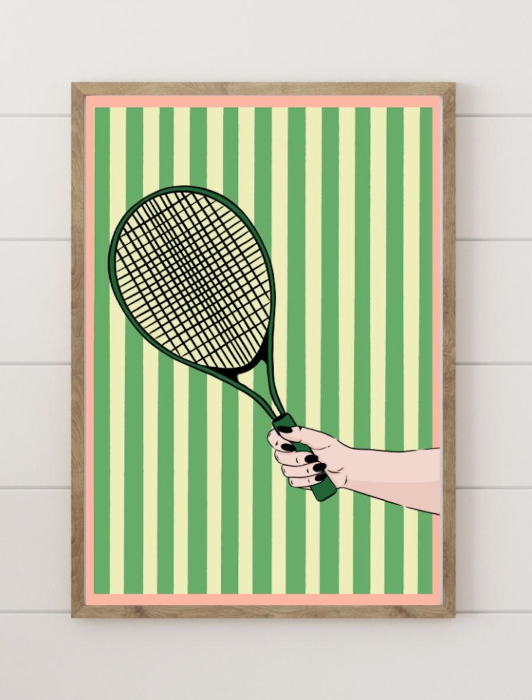 Customizable Tennis Racket Digital Art Printable Sports Illustration ...