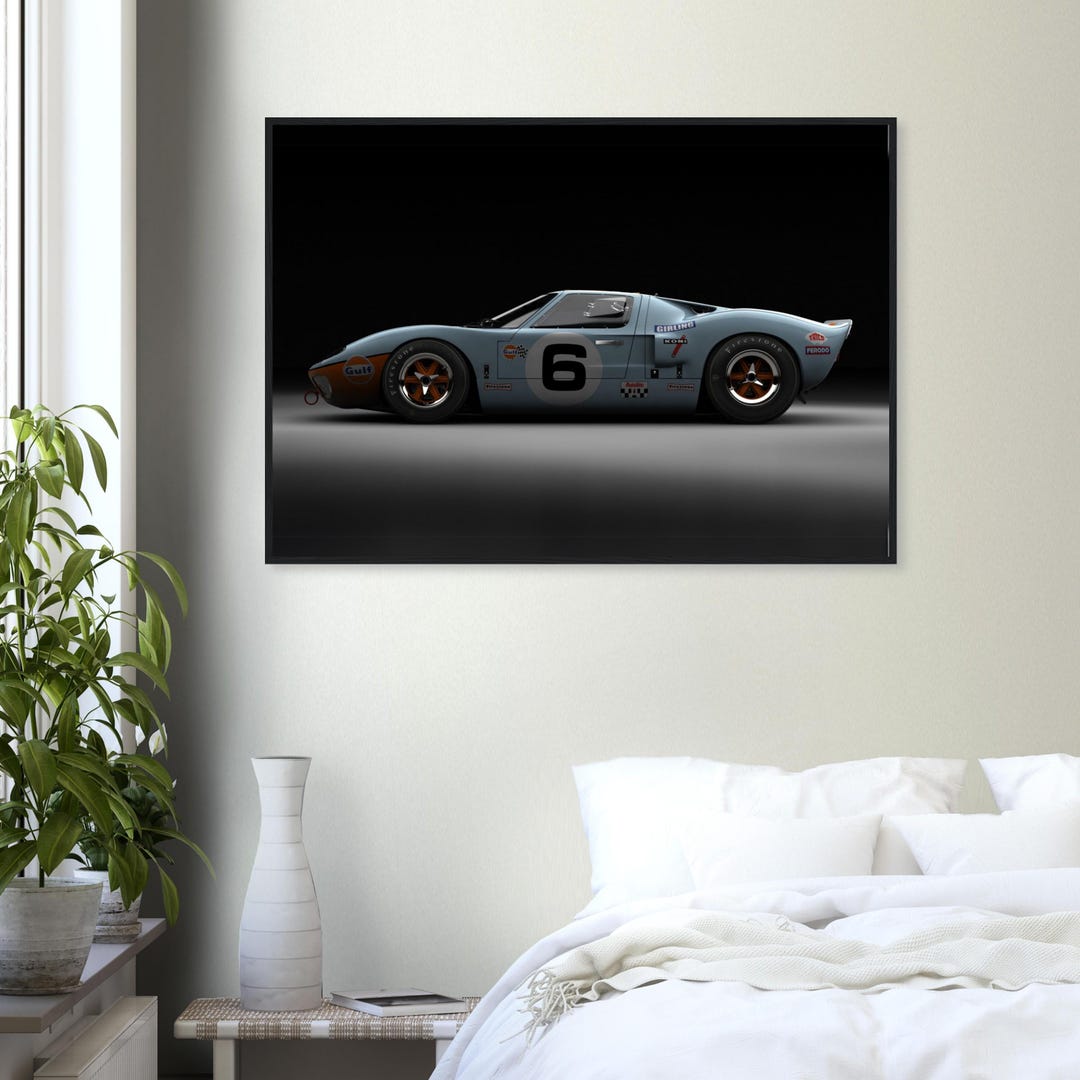 Ford GT40 Side View Wall Art | Le Mans Racing Print | Classic Car ...