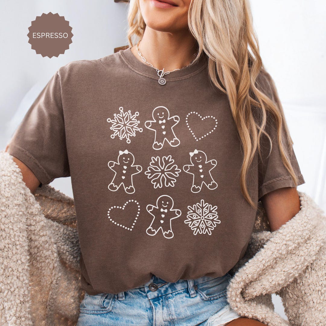 Gingerbread Man T-shirt, Comfort Colors®, Christmas Gingerbread Cookies ...