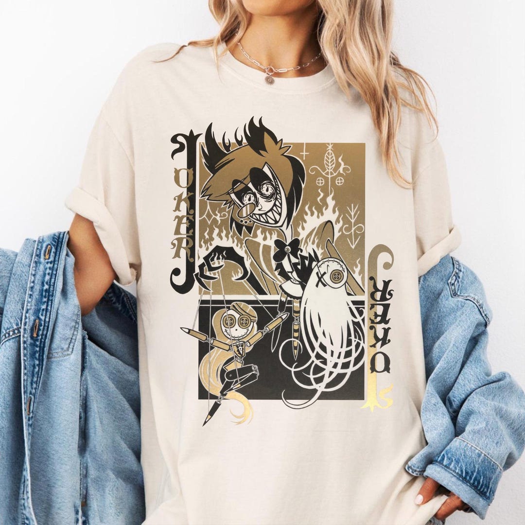 Alastor and Charlie Puppetmaster Playing Card Shirt, Hazbin Hotel ...