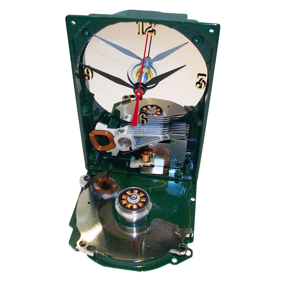 Computer Hard Drive Clock Gloss Green. Got Table Clock, Geek Gift Clock ...