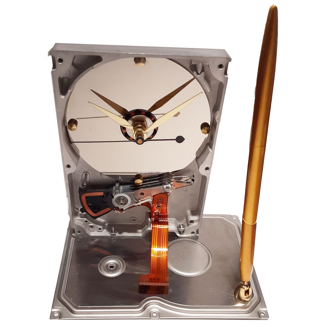 Geek Desk Set. Unique Geek Clock. Business Award Clock. Pen Holder ...