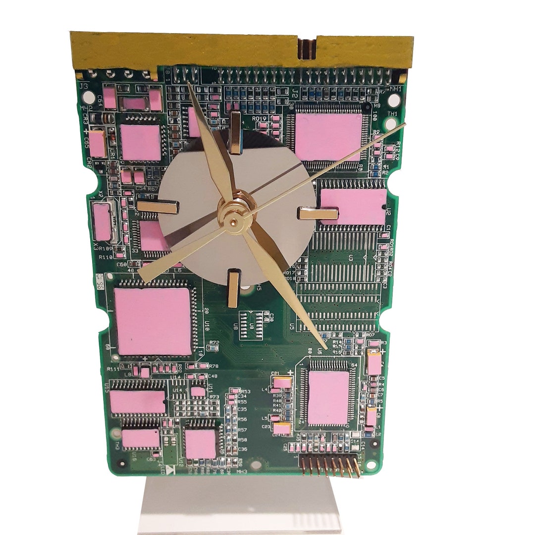 Make Her Day! Circuit Board Clock Hand-painted With Laptop Disk Platter ...