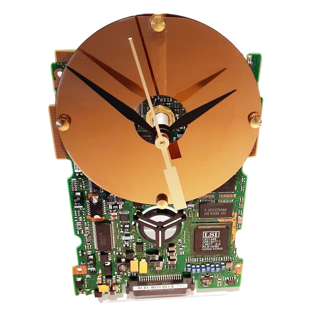 Our "mercedes" Circuit Board Clock Has a Hard Drive Disk as Dial! Retro ...