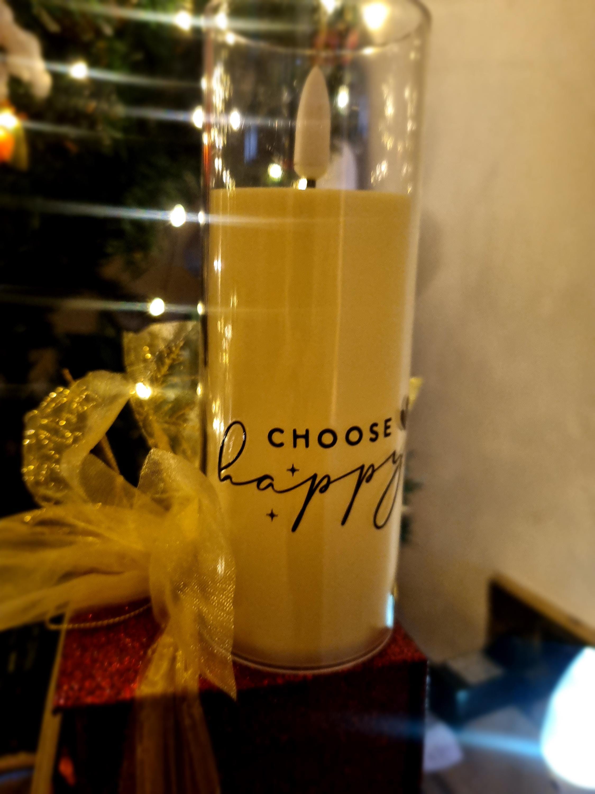 LED Flameless Candle.. 'choose Happy' on It. - Etsy