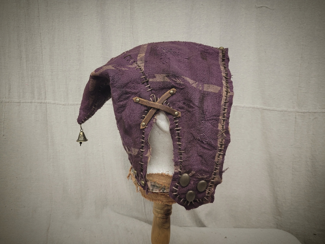 Purple Goblin Hat Larp Goblincore Costume Wizard Pointy Hat - Etsy