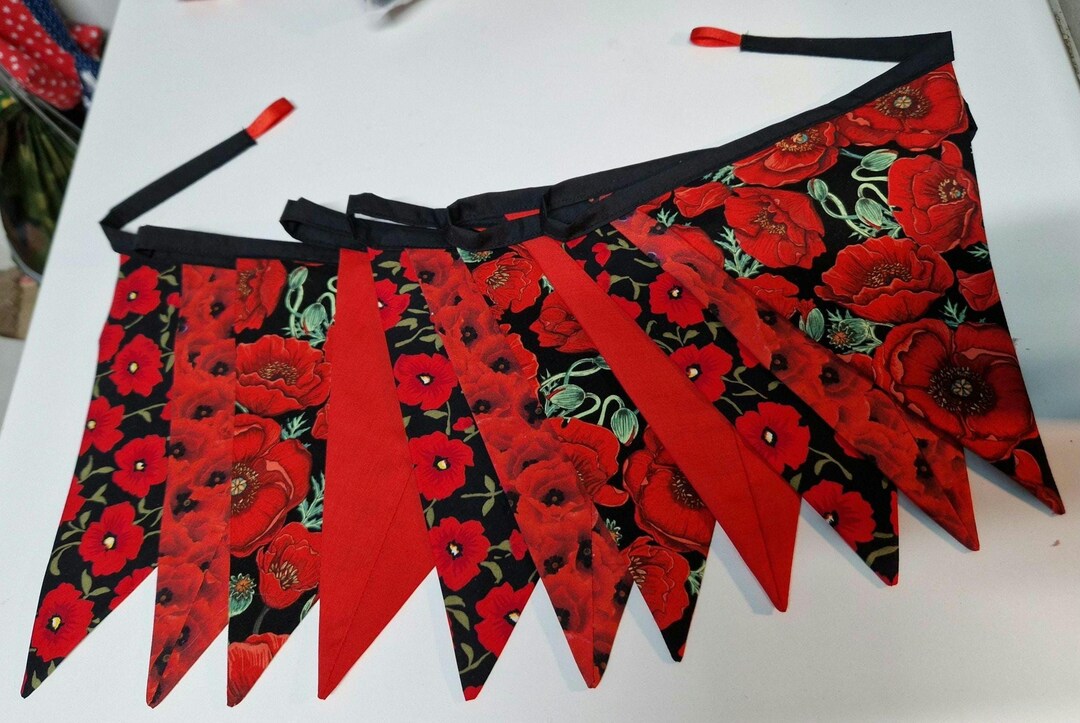 Poppies Bunting String, Large Flags. Remembrance Day. Length 3m Long - Etsy