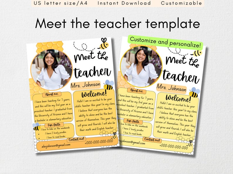 Meet the Teacher Template, Meet the Teacher Editable Template, Meet the ...