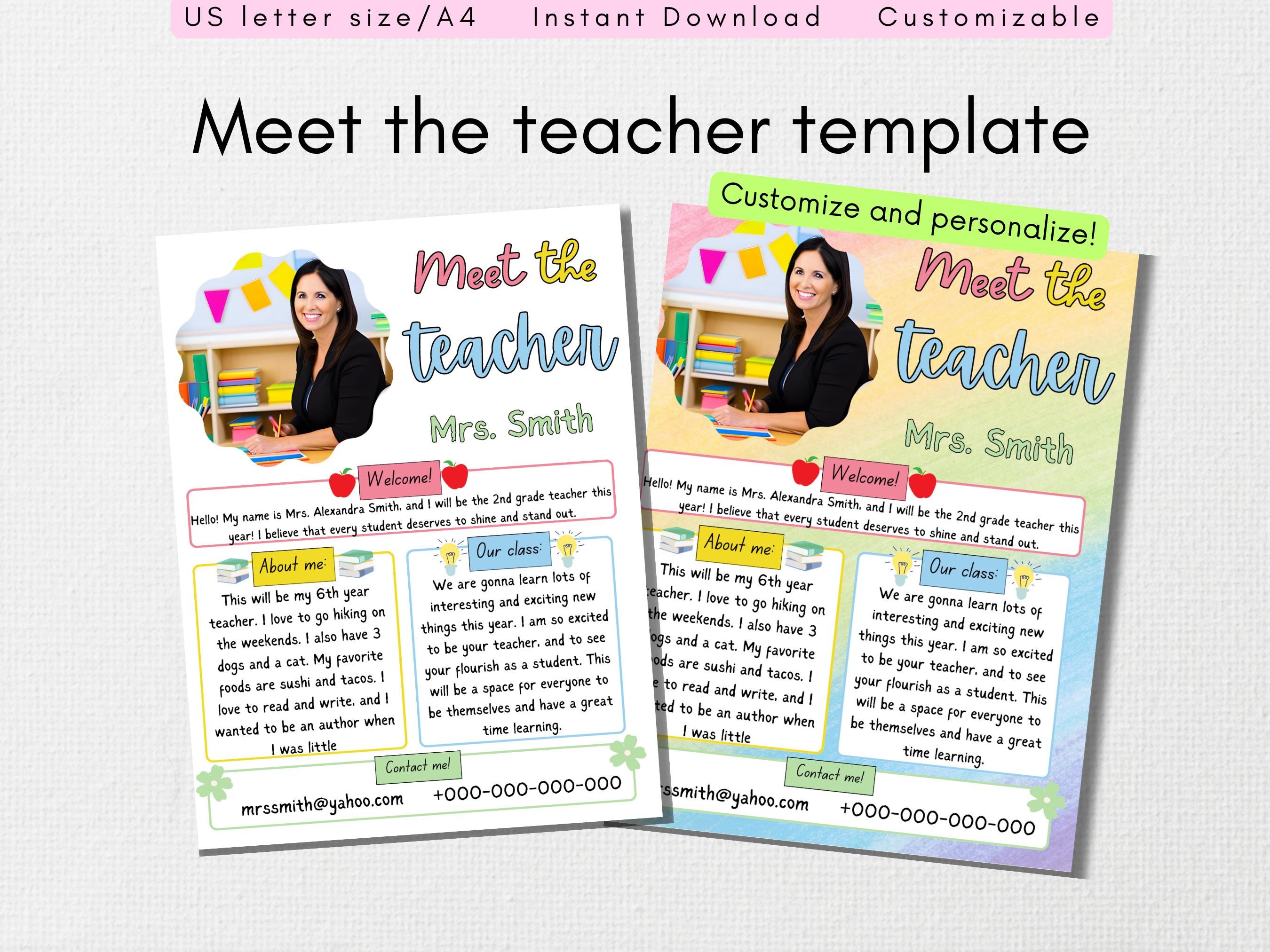 Meet the Teacher Template Editable Meet the Teacher Meet the Teacher ...