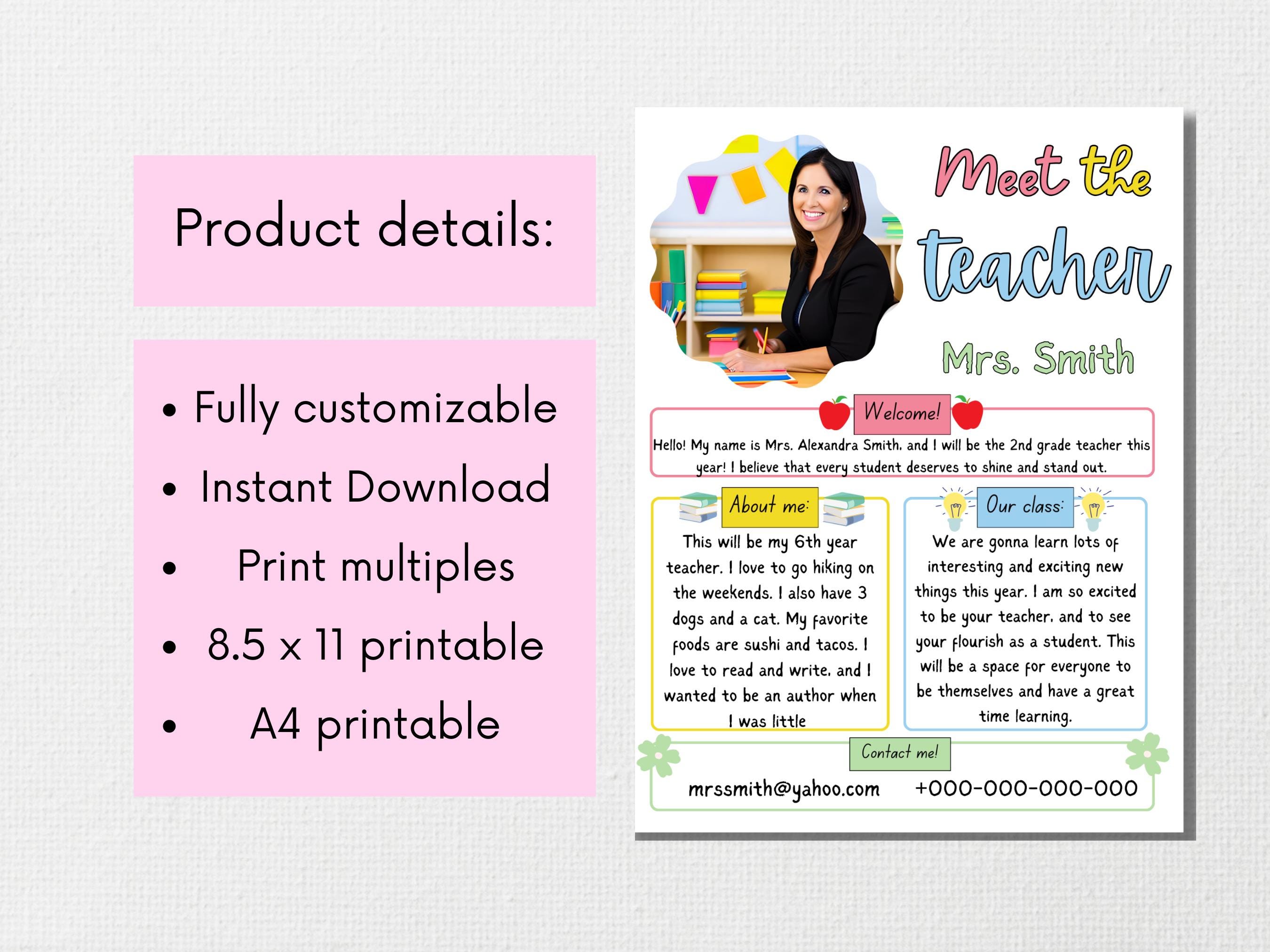 Meet the Teacher Template Editable Meet the Teacher Meet the Teacher ...