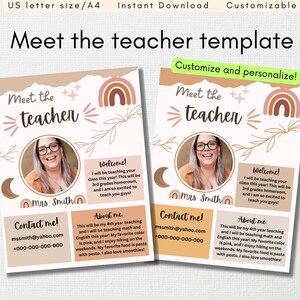 Meet the Teacher Boho Editable Meet the Teacher Meet the Teacher ...