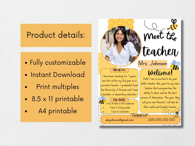 Meet the Teacher Template, Meet the Teacher Editable Template, Meet the ...