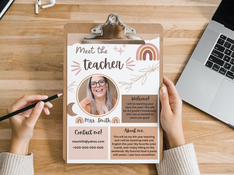 Meet the Teacher Boho Editable Meet the Teacher Meet the Teacher ...