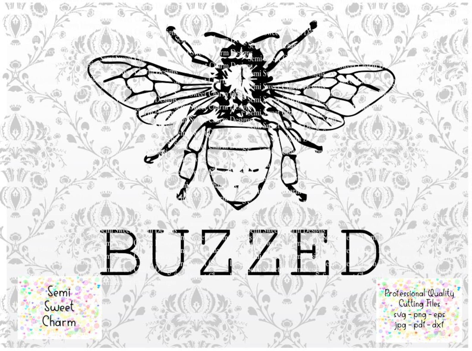 Buzzed Svg Bee Honey Bee Instant Download Ready to Cut - Etsy